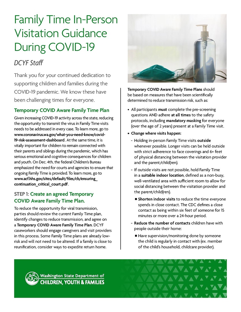 Family Time IN-Person Visitation Guidance 12/14/2020 - WAC/RCW/Policies ...